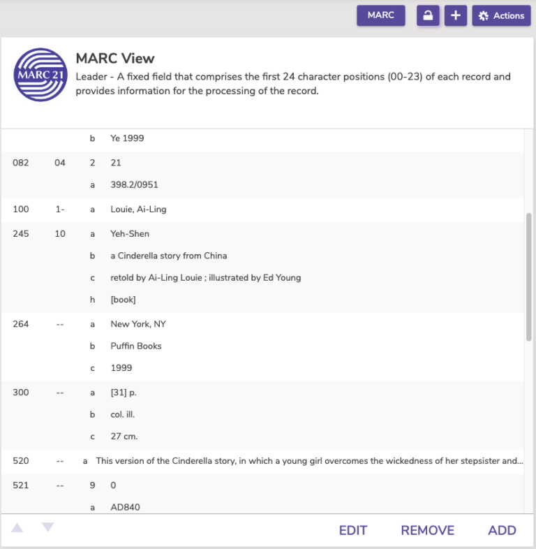 Best Practices for MARC & RDA – Alexandria™