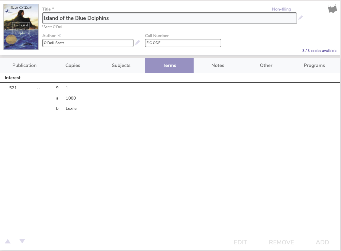 Items Tabs – Alexandria™