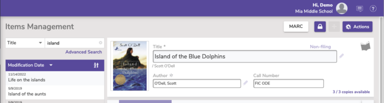 Items Tabs – Alexandria™