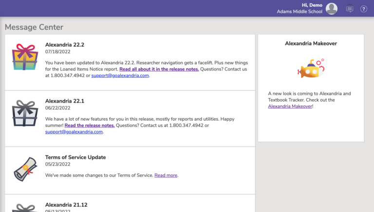 Message Center – Alexandria™