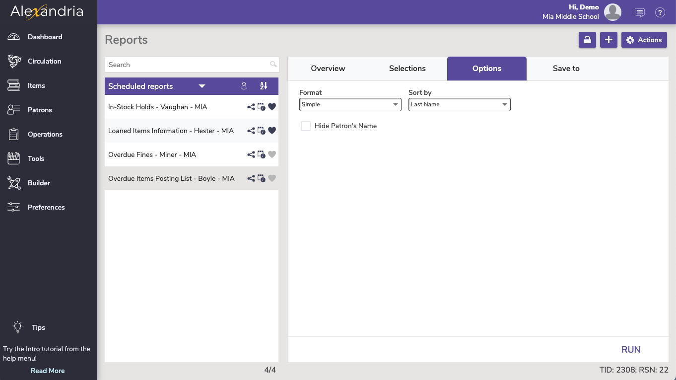 Reports – Alexandria™