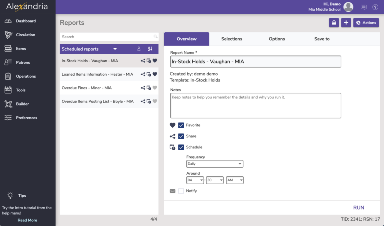 Reports – Alexandria™