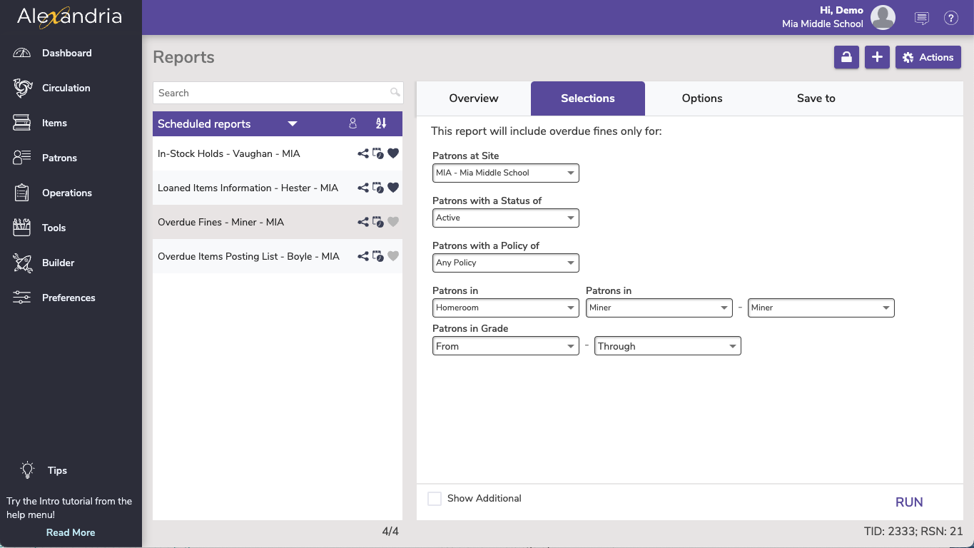 Reports – Alexandria™