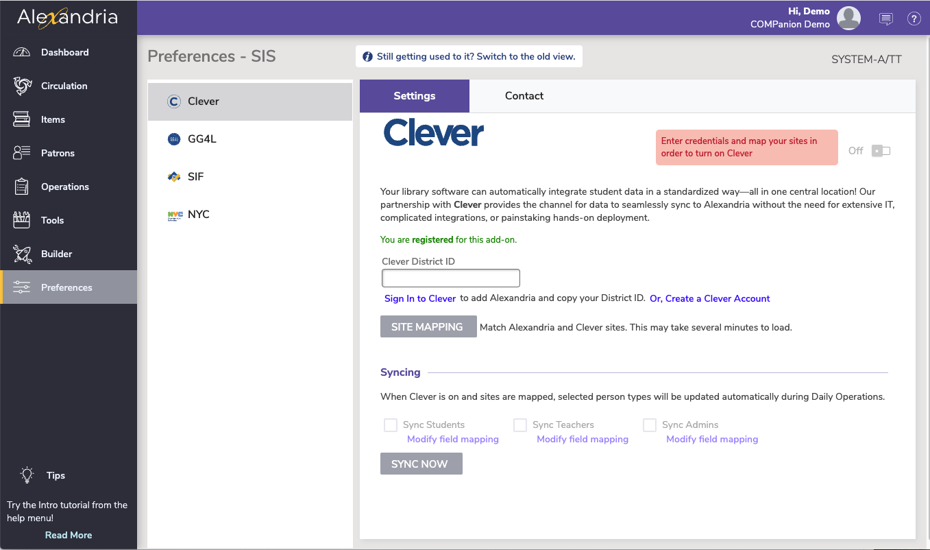 SIS Integration – Alexandria™