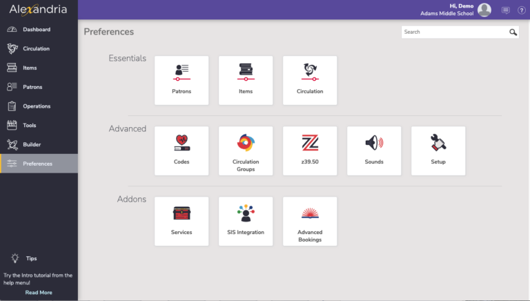 Preferences – Alexandria™