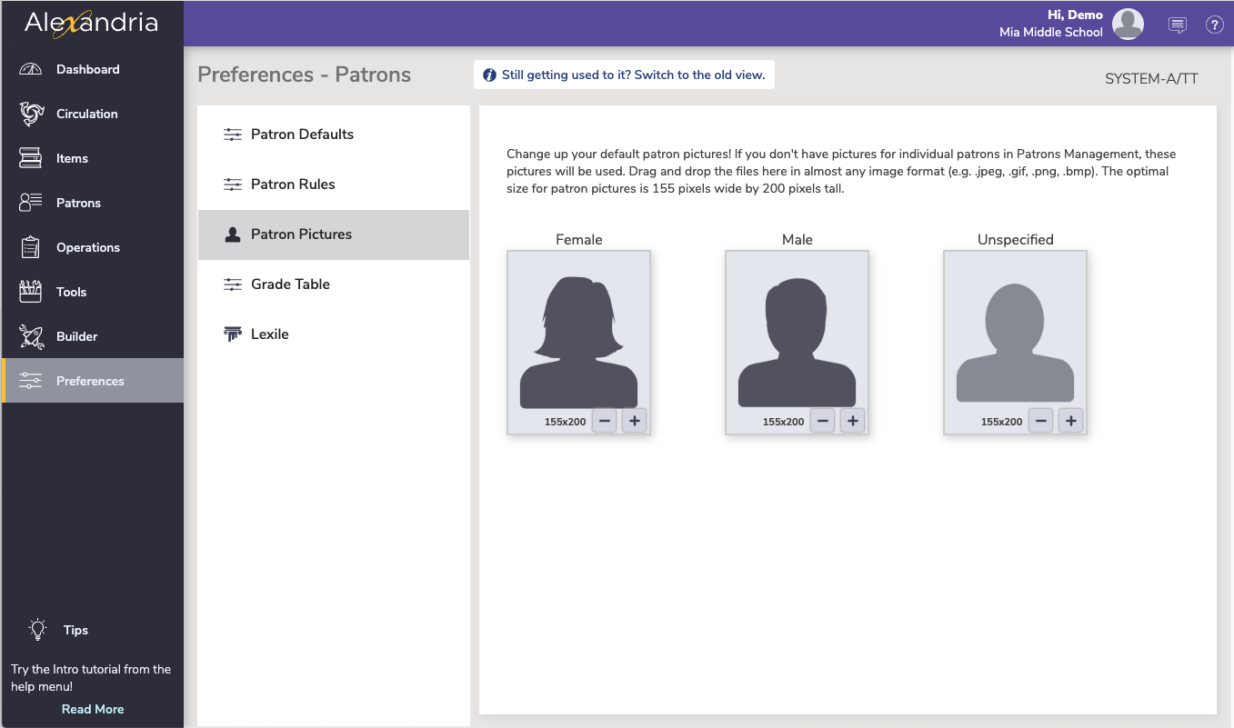 Patrons Preferences – Alexandria™