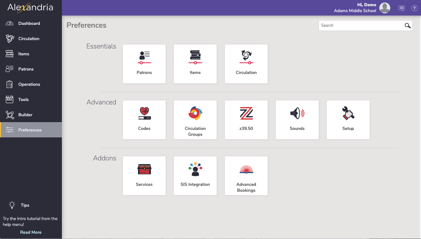 Preferences – Alexandria™