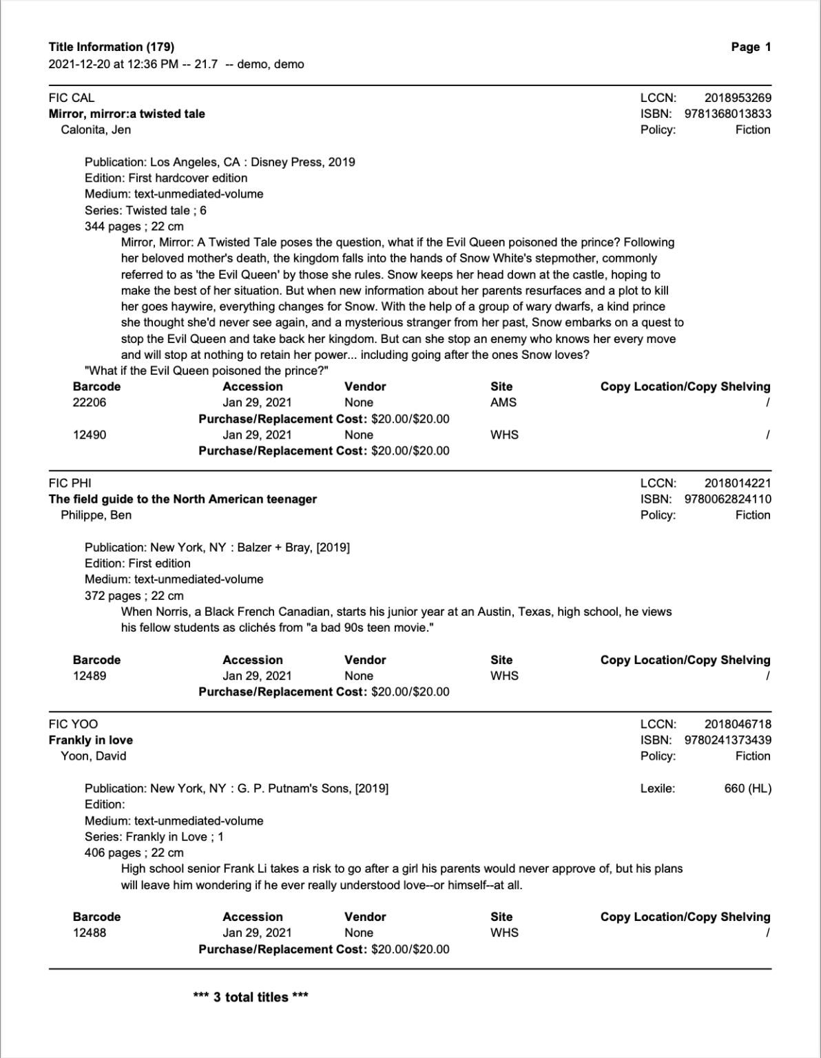 Reports – Alexandria™