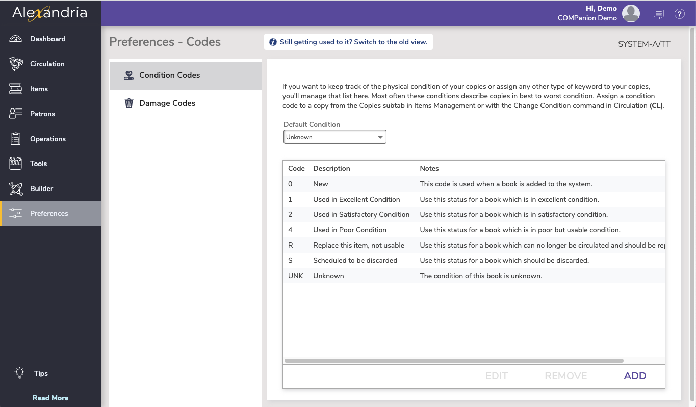 Code Preferences – Alexandria™