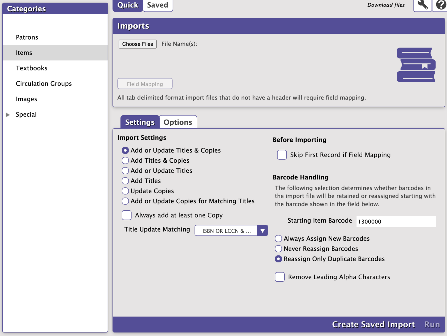 Import Items – Alexandria™