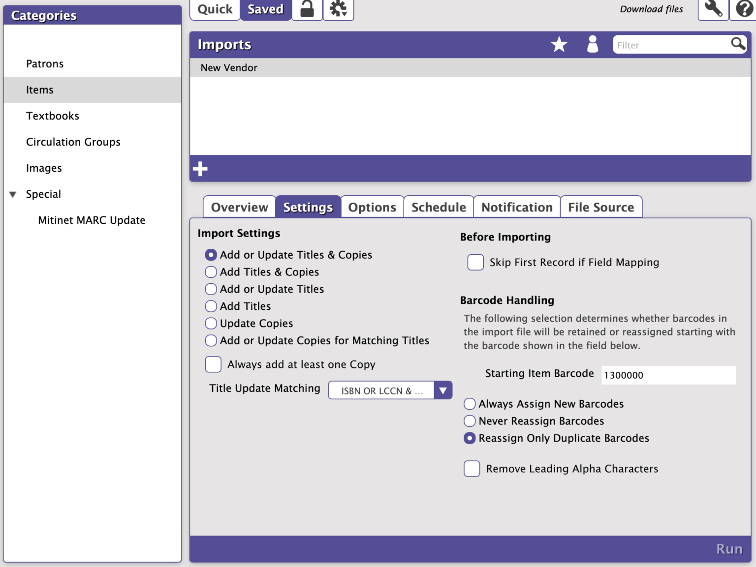 Import Items – Alexandria™