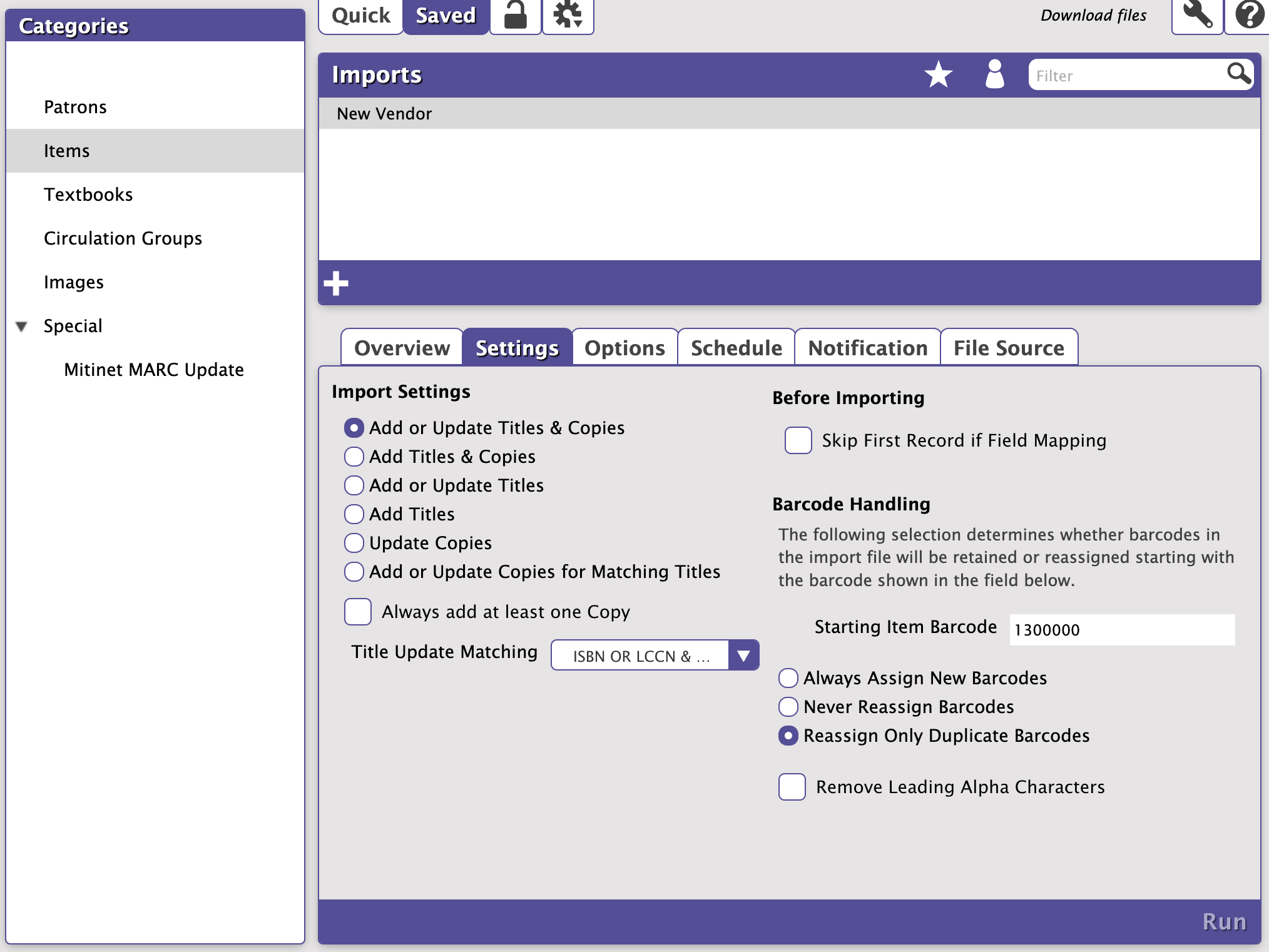 Import Items – Alexandria™