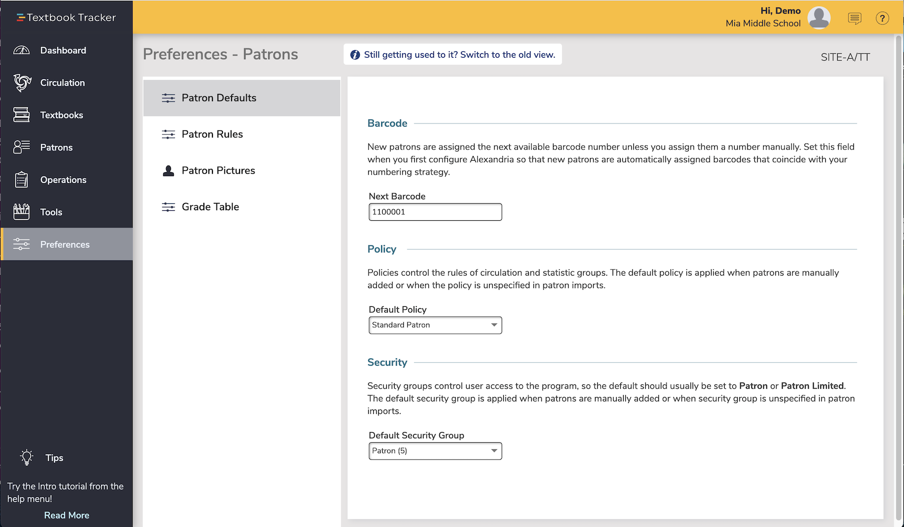 Patrons Preferences – Alexandria™