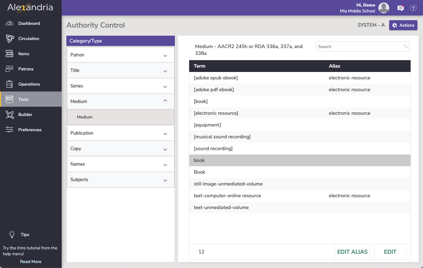 Authority Control – Alexandria™