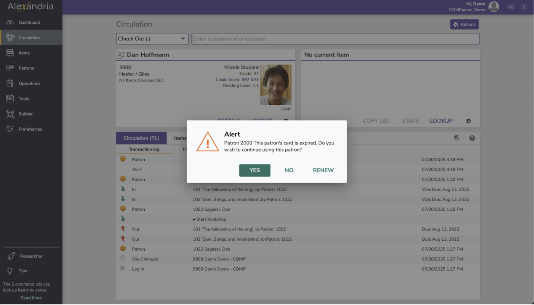 Patron accounts expired? – Alexandria™